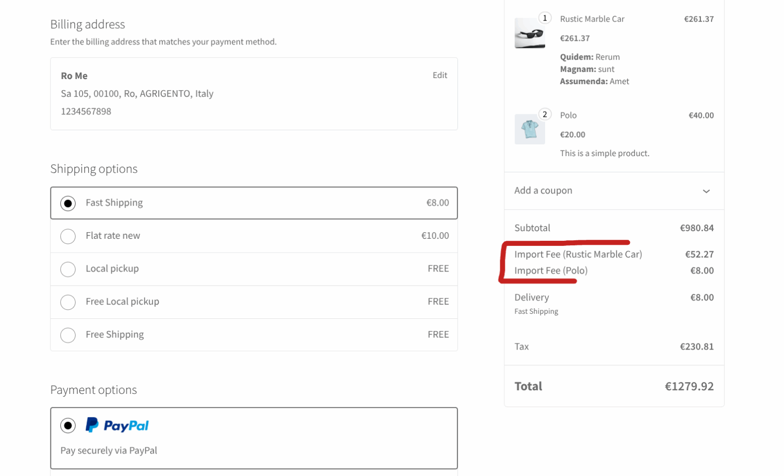 WooCommerce: Per-Product Checkout Fees / Tariffs
